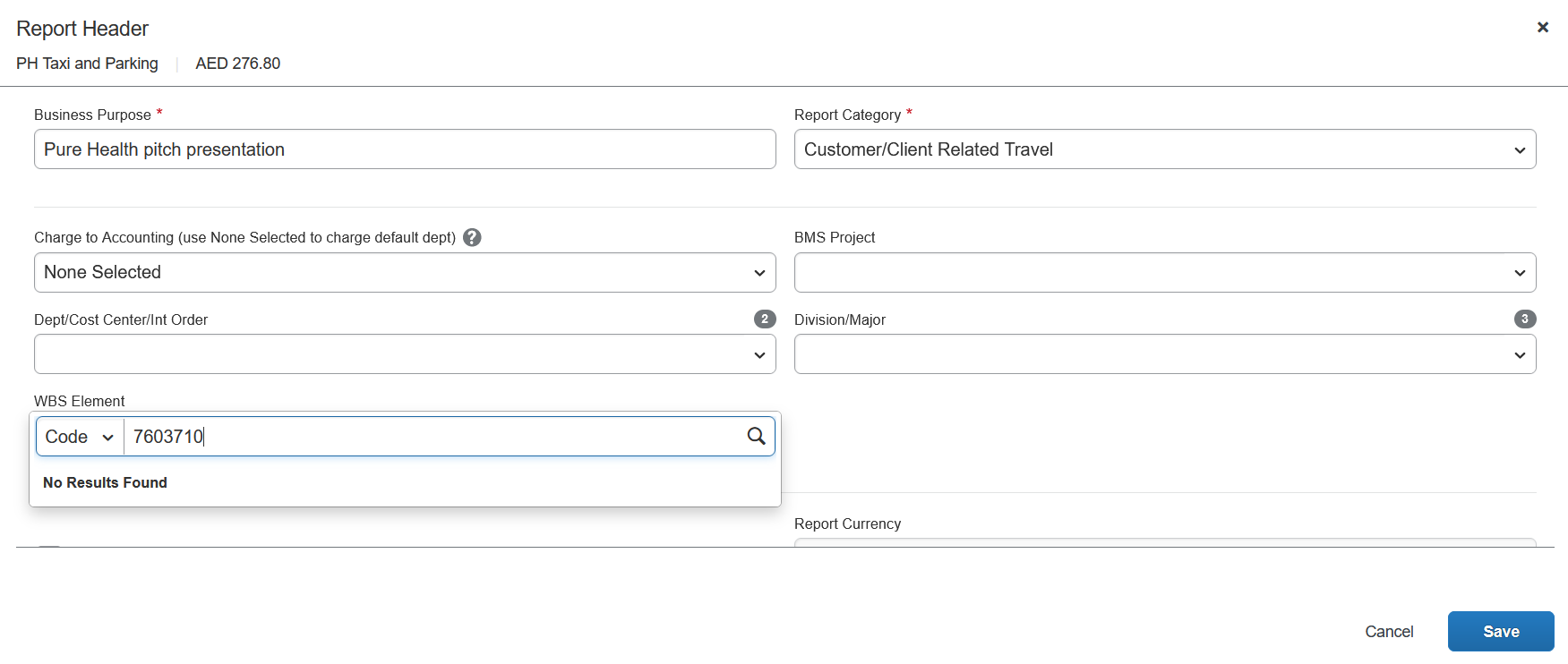 I Can Not Submit My Expenses Using Project Code Sap Concur Community