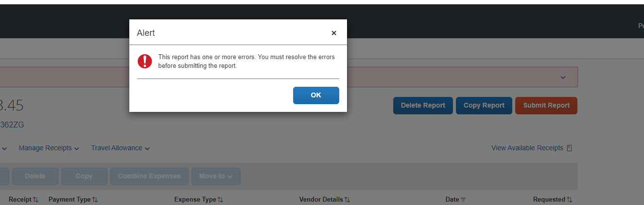 Mismatch Transaction Dates Cannot Submit Expense Sap Concur Community