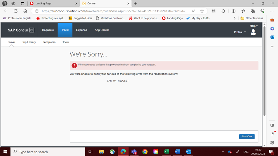 Error Message Sap Concur Community