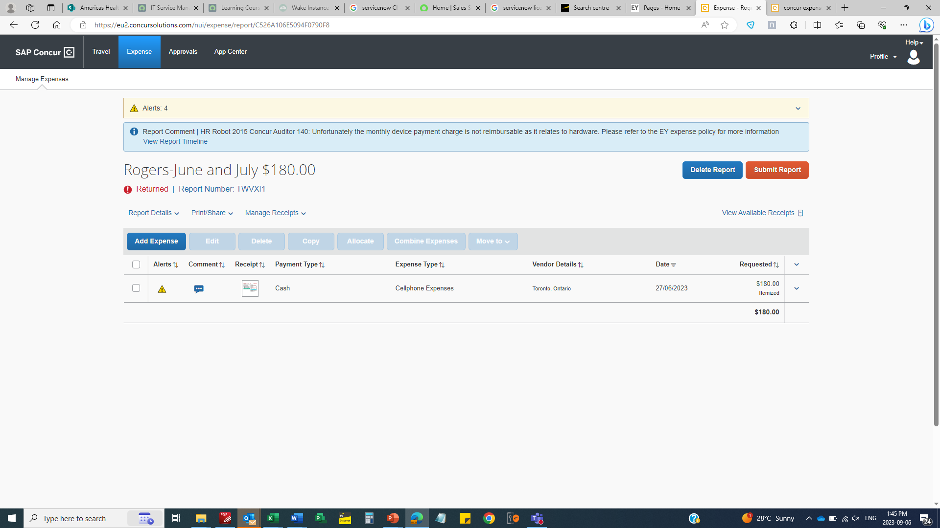 Concur Expense Report Returned And I Have A Questi Sap Concur