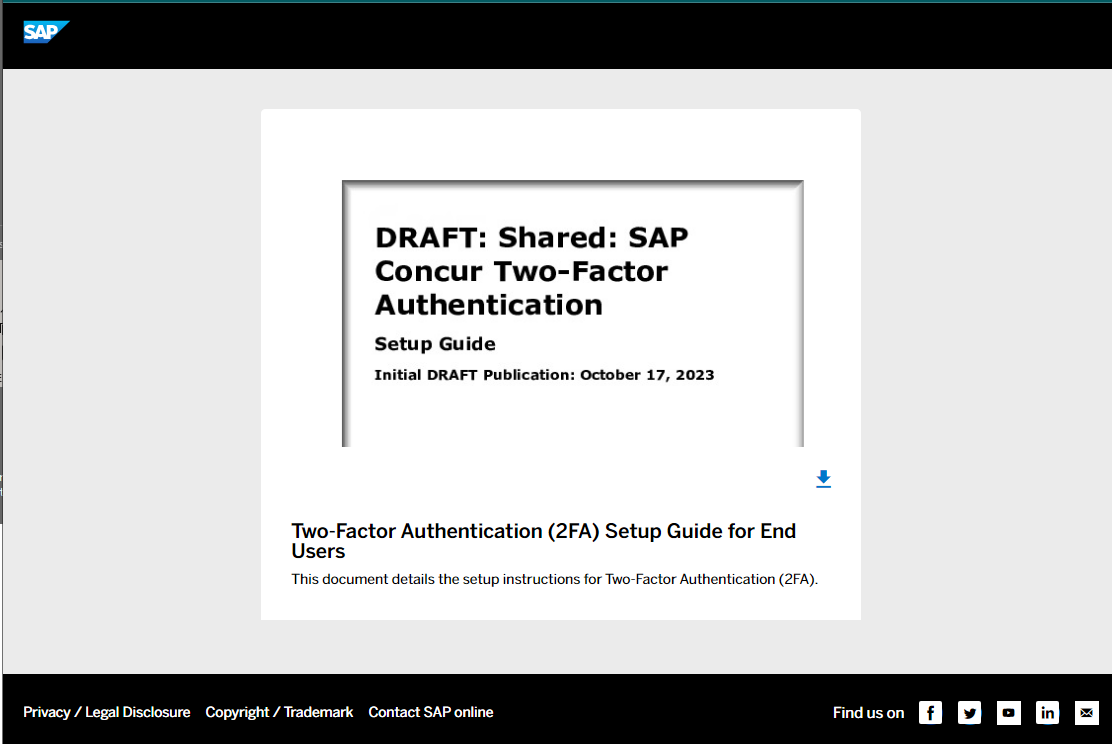 Re: New Secure Login Process - End User Guide? - SAP Concur Community