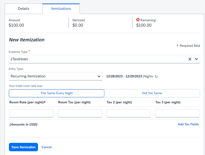 Solved: Hotel Itemization Old Form vs New Form - SAP Concur Community