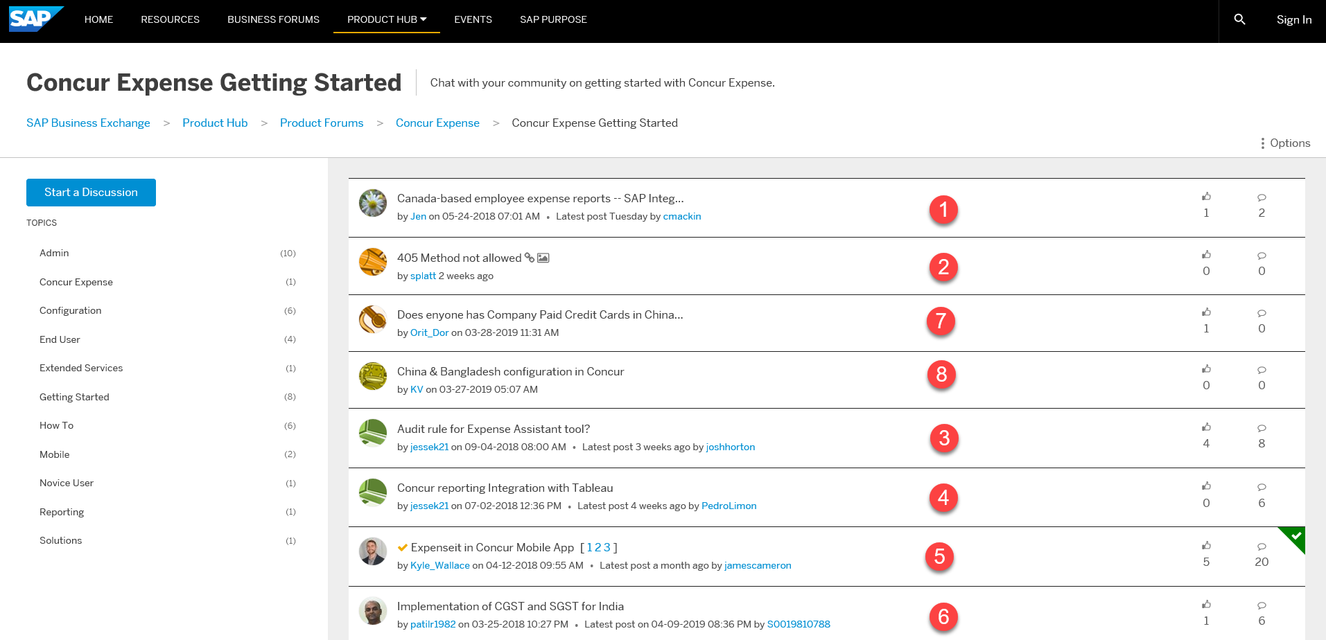 Solved: Sort order on Customer Community - SAP Concur Community