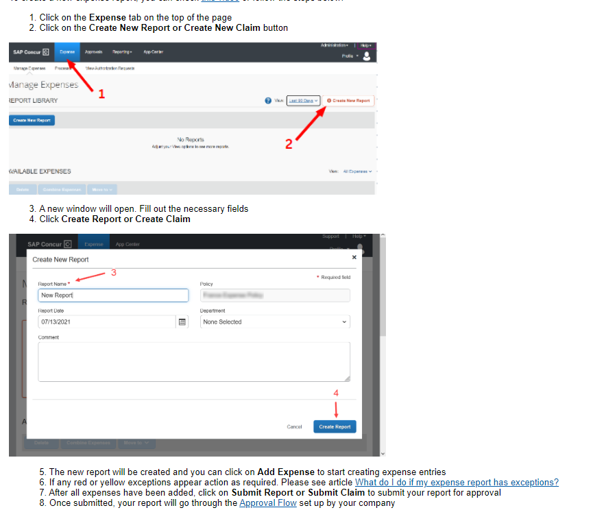 Expense Report Sap Concur Community