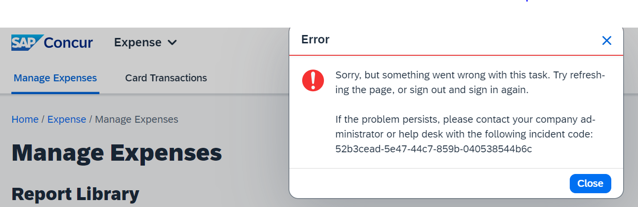 Solved Creating New Concur Report Error Sap Concur Community 7490