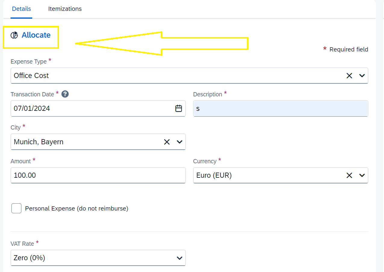 Multiple VAT coding on the same receipt - Allocati... - SAP Concur ...