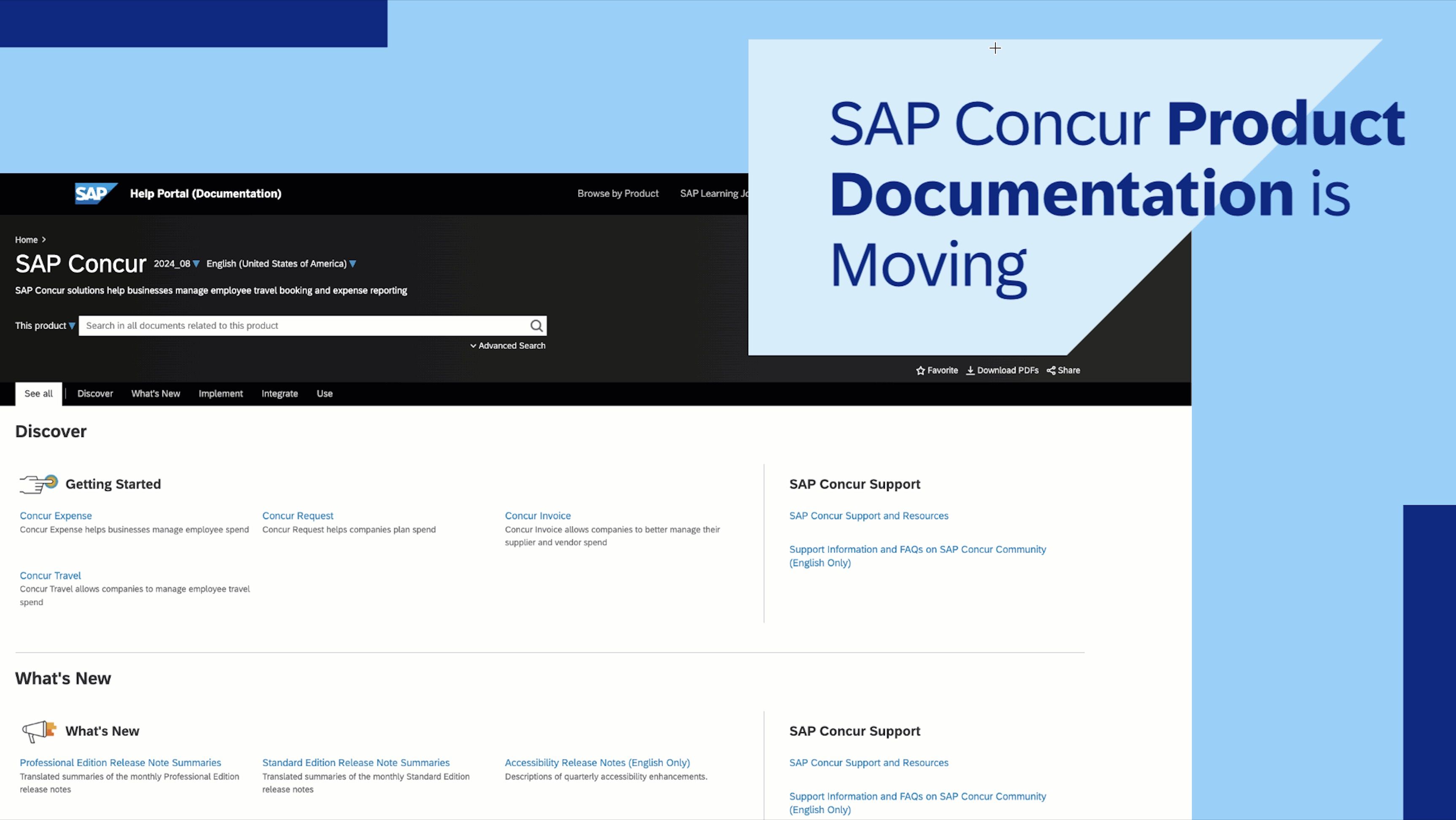 Sap Concur Product Documentation Is Moving To The Sap Concur Community