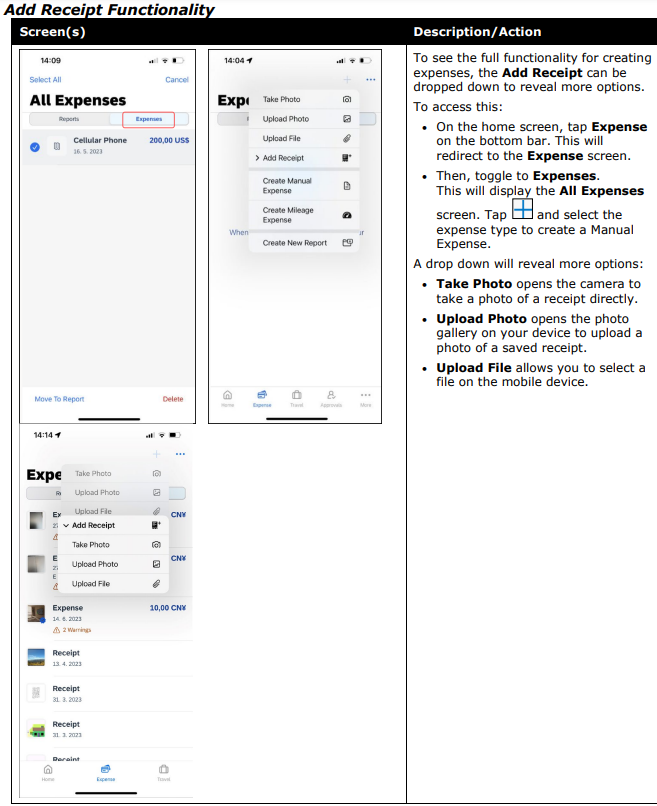 How Do I Add a Receipt to an Expense in the SAP Co... - SAP Concur ...