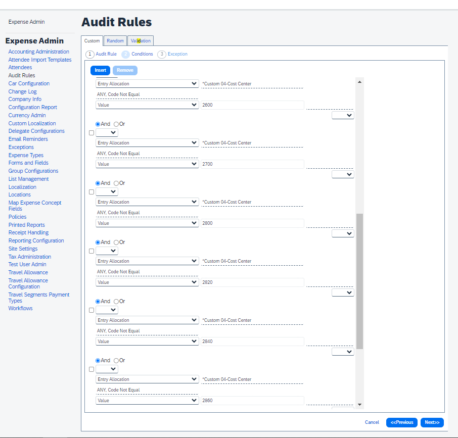Audit Rule - Multiple Allocations Trigger Audit Ru... - SAP Concur ...