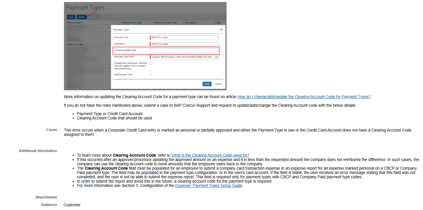 Solved Personal Expense Missing Clearing Account Code Sap Concur