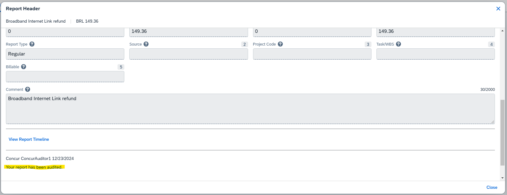 Expense stalled in status "This report has been se... - SAP Concur ...