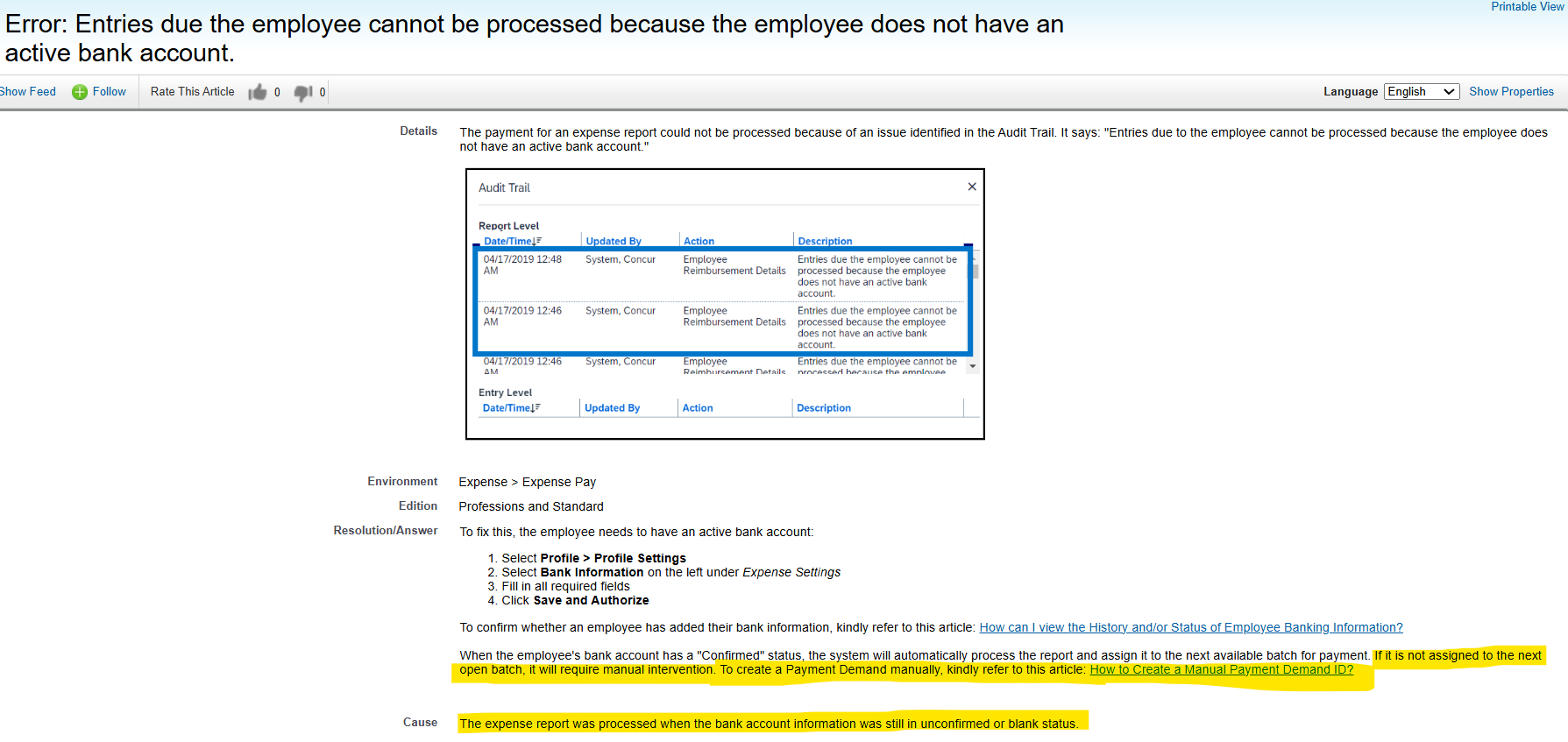 Solved: Best process when bank account is added after expe... - SAP ...