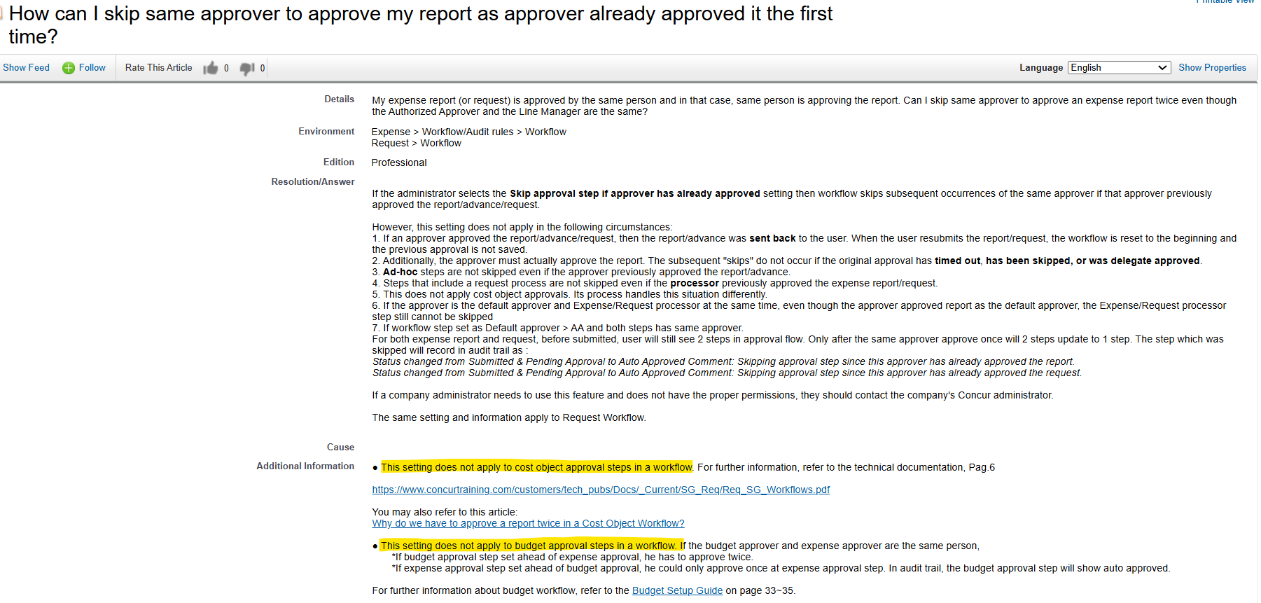 Solved Workflow Same Approver Approves At Two Different Sap Concur Community