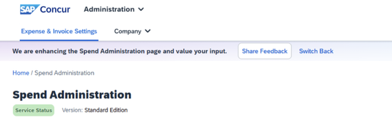 New Spend Administration Page Design