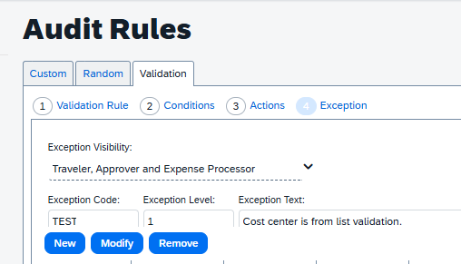 Solved: audit rule cost object question - SAP Concur Community