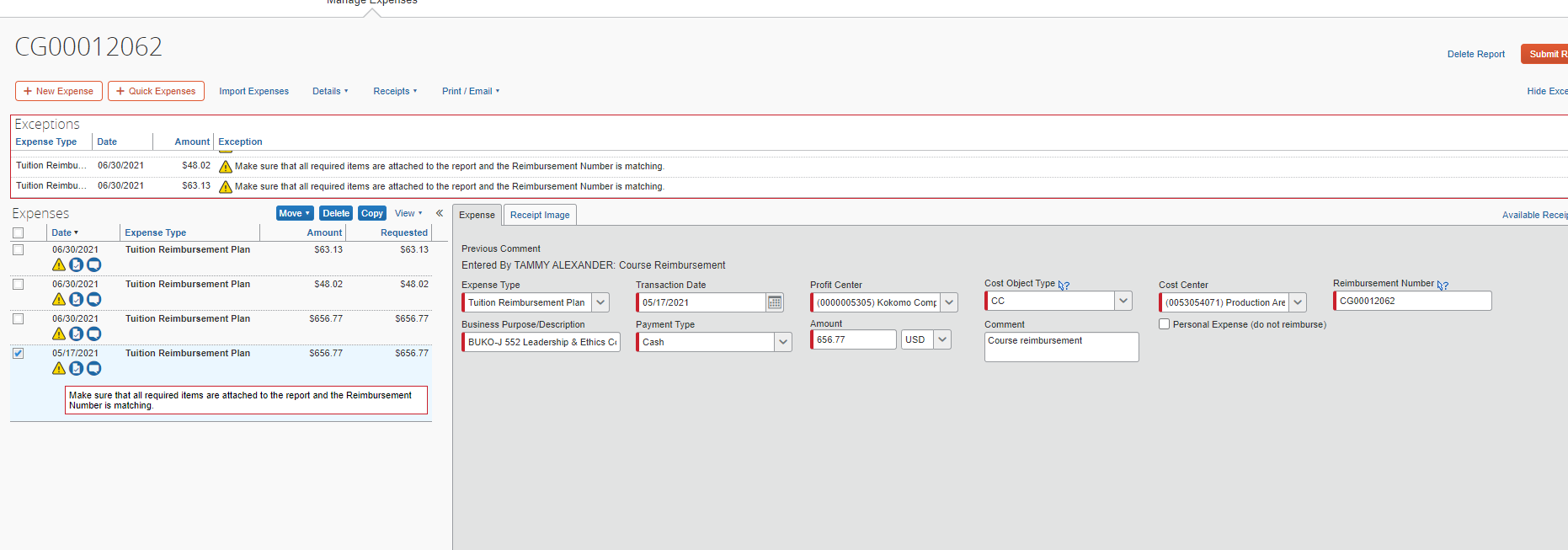 Solved: I need help with my expense report, I do not under... - SAP ...
