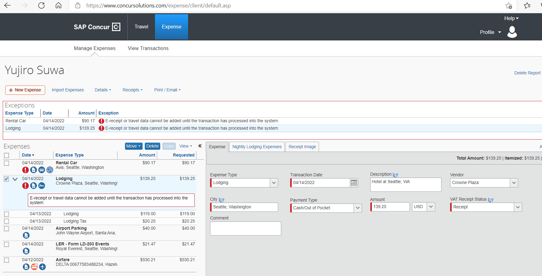 Solved Exception Travel Data Can Not Be Added Until Tra Sap Concur Community 