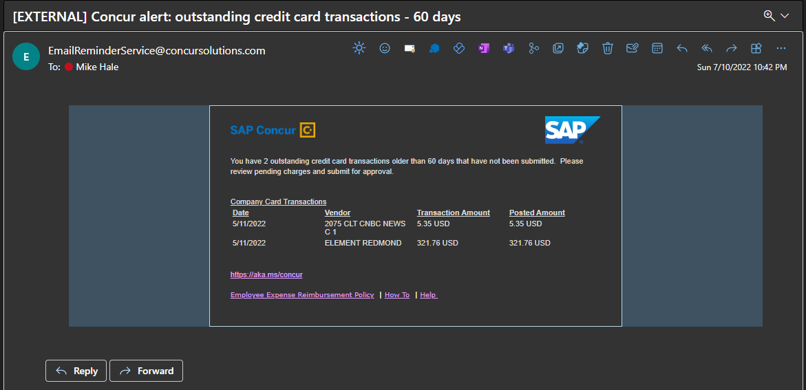I paid my expense report and keep getting Concur E... - SAP Concur ...