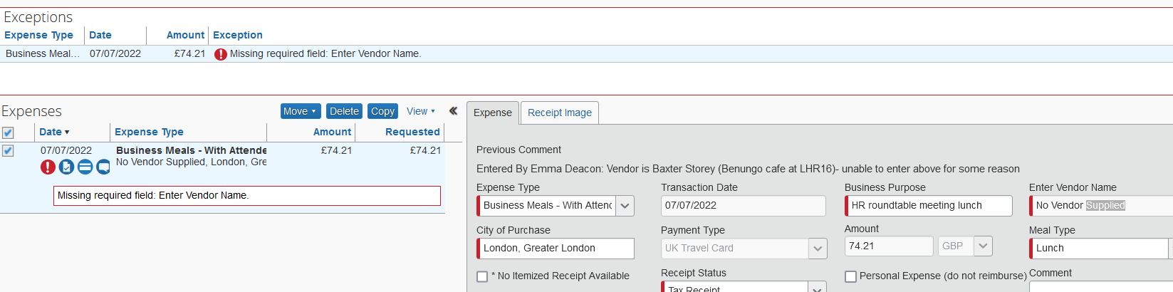 Business Meals with Attendees- Enter Vendor Name- ... - SAP Concur ... Business Meals with Attendees- Enter Vendor Name- ... - SAP Concur ...