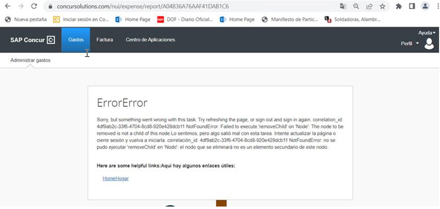 Error when sending report for approval - SAP Concur Community