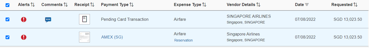 no Match button - unable to match actual charges w... - SAP Concur ...
