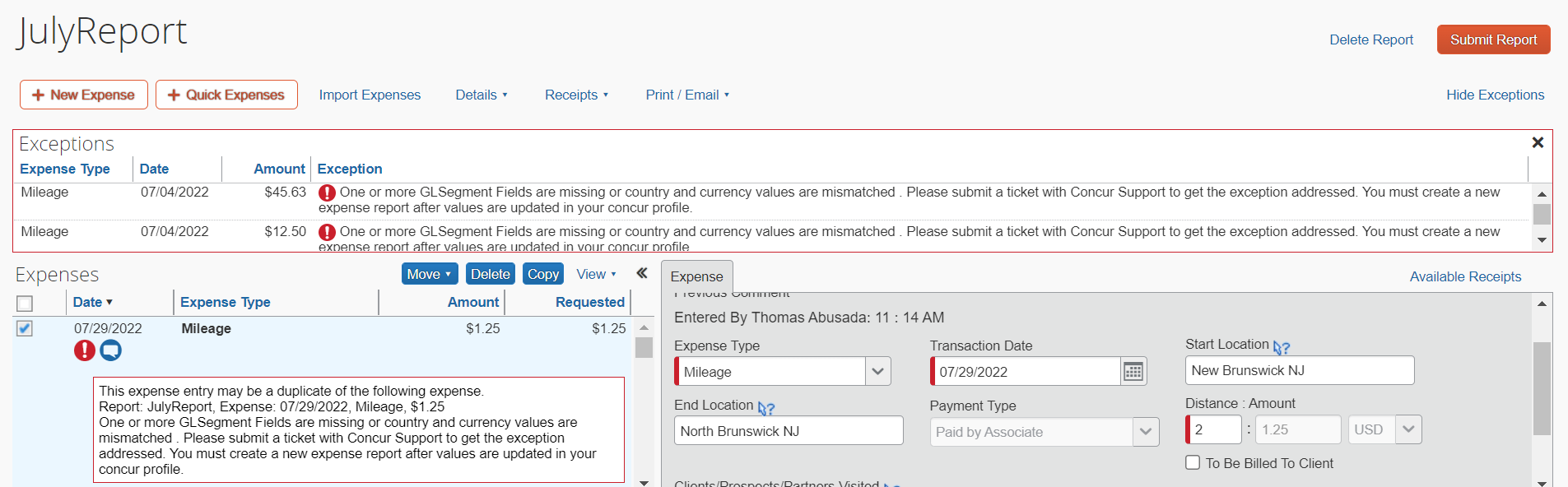 Issues Reporting Sap Concur Community