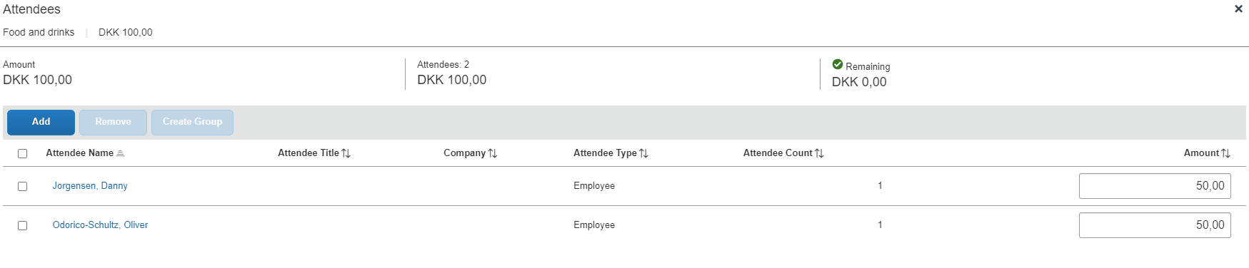 Solved Attendee And Allocation The Split Indicates Sap Concur Community