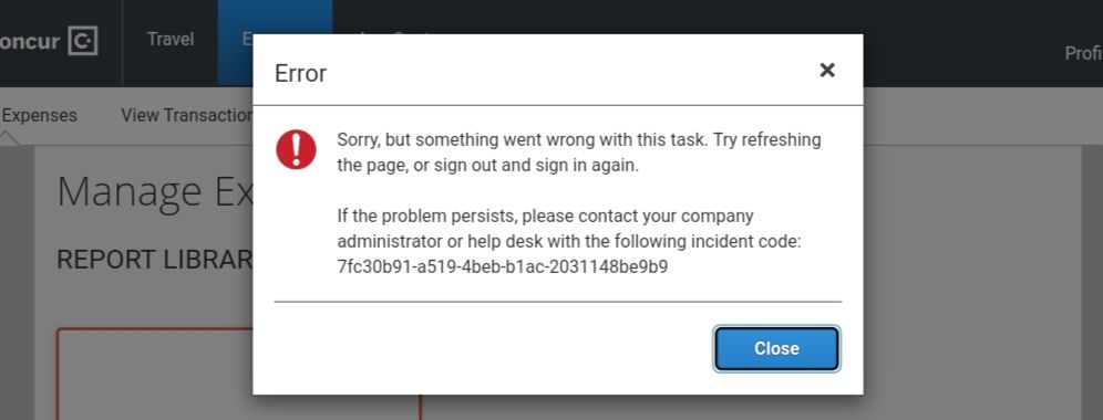 Can't create report - SAP Concur Community