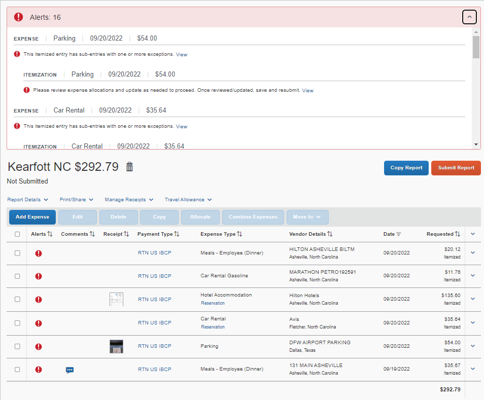 Multiple Errors When Submitting Report Sap Concur Community