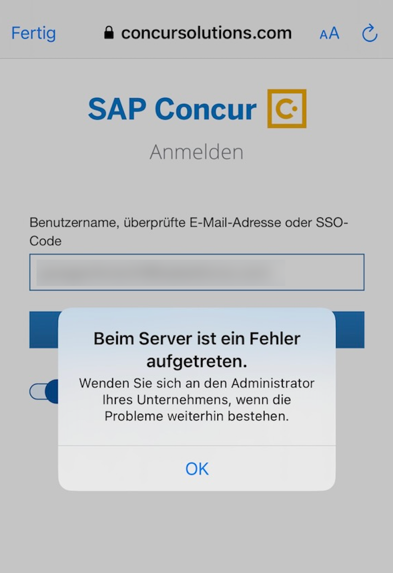 Sap Concur Mobile App Sso Sign In Errors Sap Concur Community
