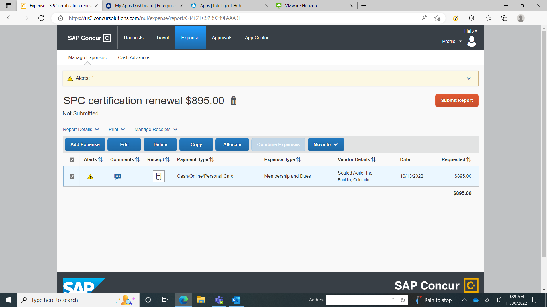 Solved ‘business Approval Required For The Expense Alert Sap Concur Community