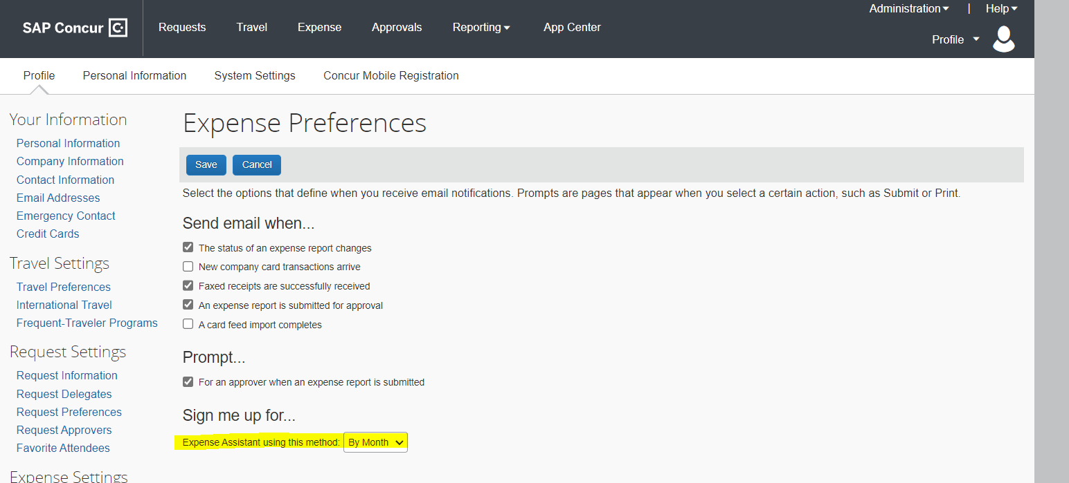 Monthly Expense Report Sap Concur Community